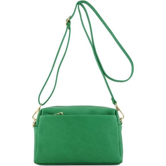 Bags | Triple Zip Small Crossbody Bag Kelly Green | Poshmark